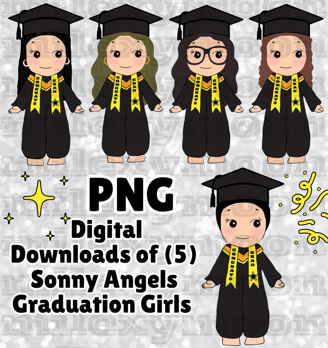 Sonny Angels Graduation Clipart PNG: Class of 2025 (digital Download ...
