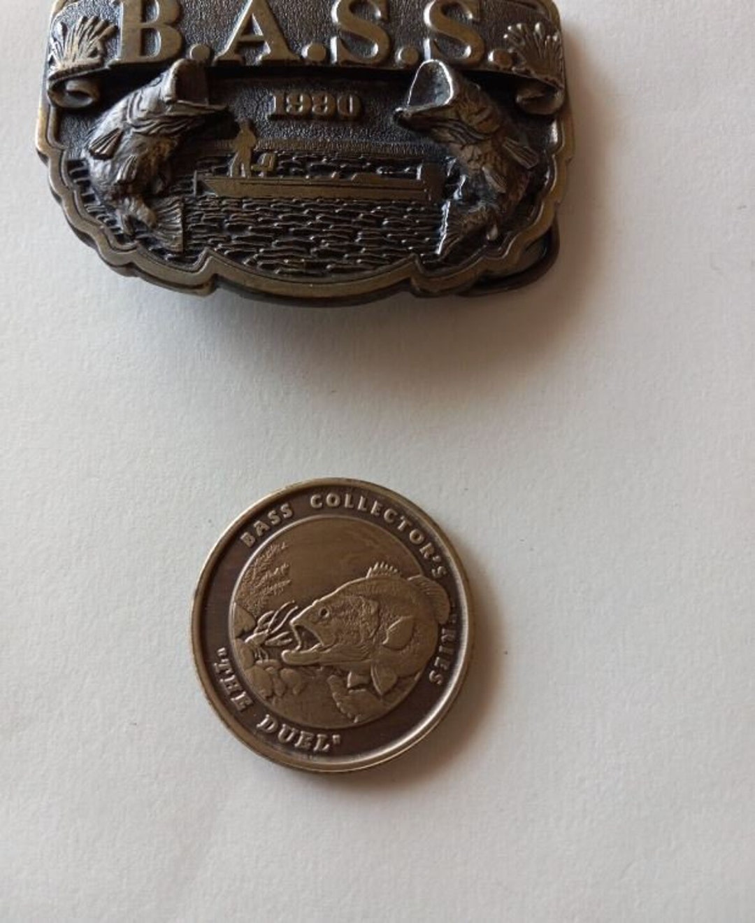 Vintage 1990 Brass Belt Buckle USA Bass Fishing&the - Etsy
