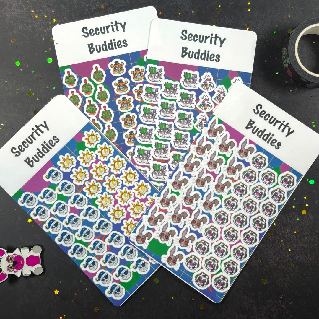 Security Buddies 80s Animatronics Mini Sticker Sheet - Etsy