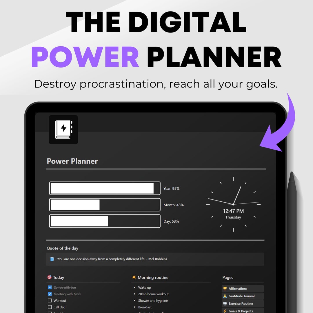 The Digital Power Planner | Premium Daily Planner | 2024 ...