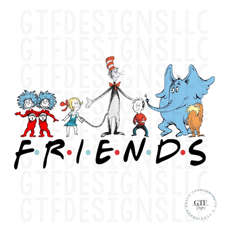 Dr Seuss Friends PNG - Etsy