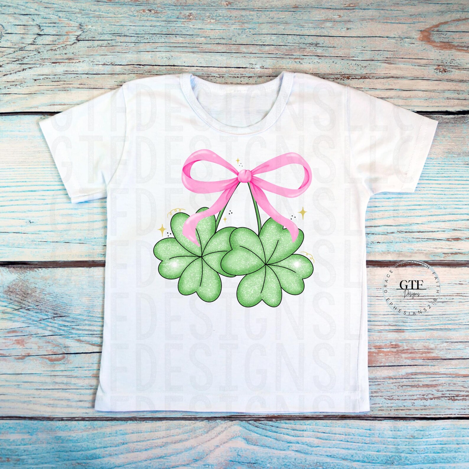 Cute Four Leaf Clover Bow PNG - Etsy