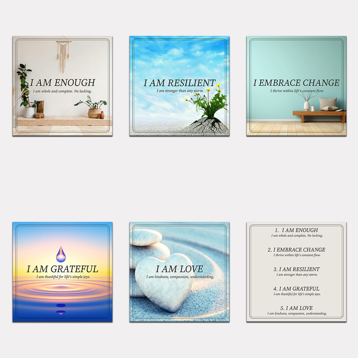 5 Positive Morning Affirmations Posts Designs - Etsy