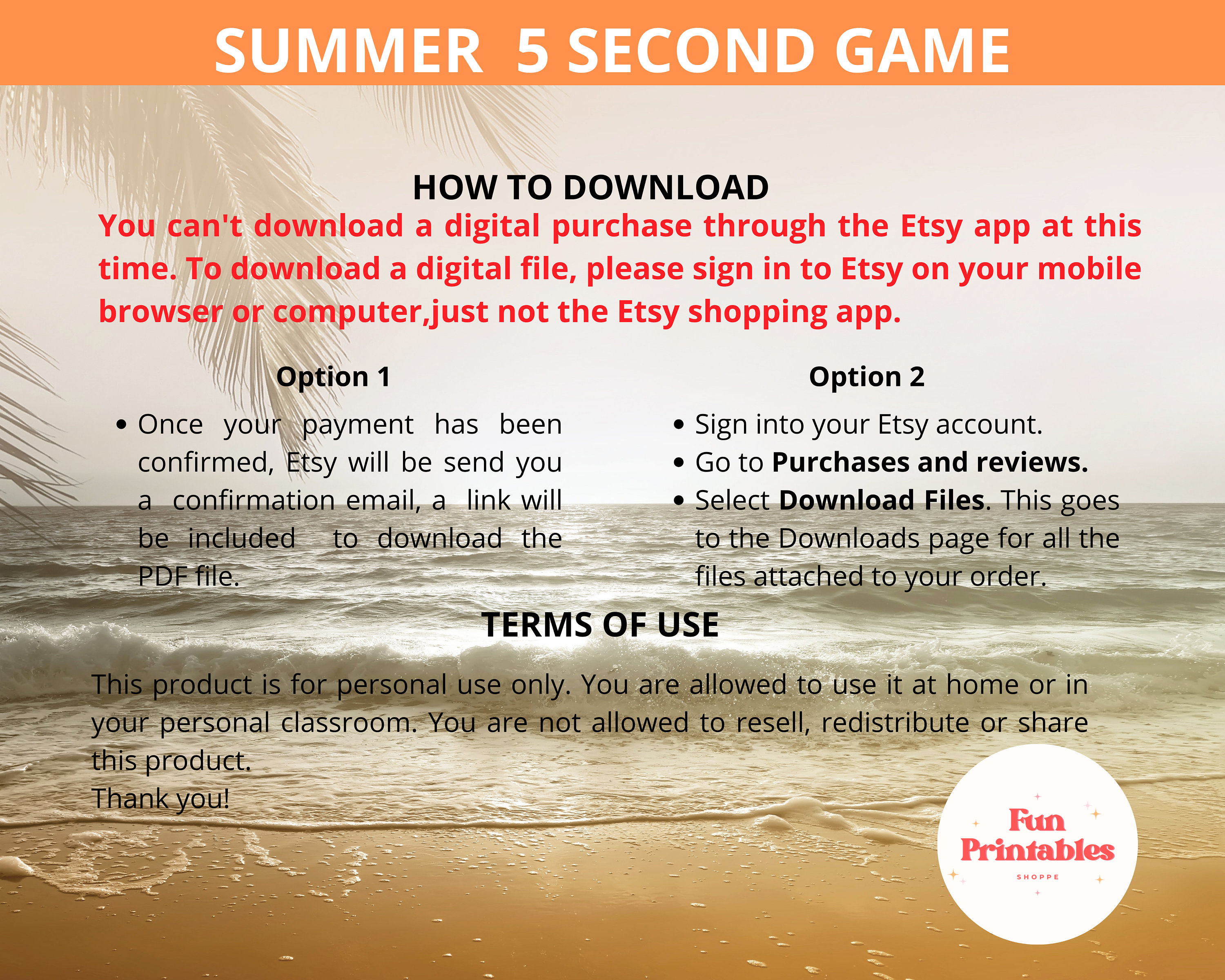 Summer 5 Second Game,summer Party Game,summer Trivia,pool Party Game ...