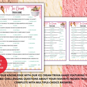 Ice Cream Trivia Game,ice Cream Trivia Quiz,ice Cream Party Games ...
