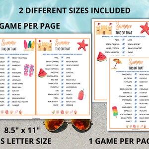 Summer This or That,pool Party Games,summer Games,would You Rather Game ...
