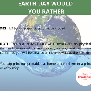 Earth Day Would You Rather Game, This or That Game,earth Day Activity ...