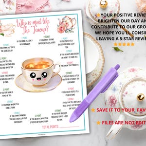 Tea Party Games,who is Most Like the Teacup,tea Party Birthday Games ...