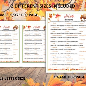 Fall Trivia Game,autumn Trivia Quiz,fall Party Game,autumn Activity ...