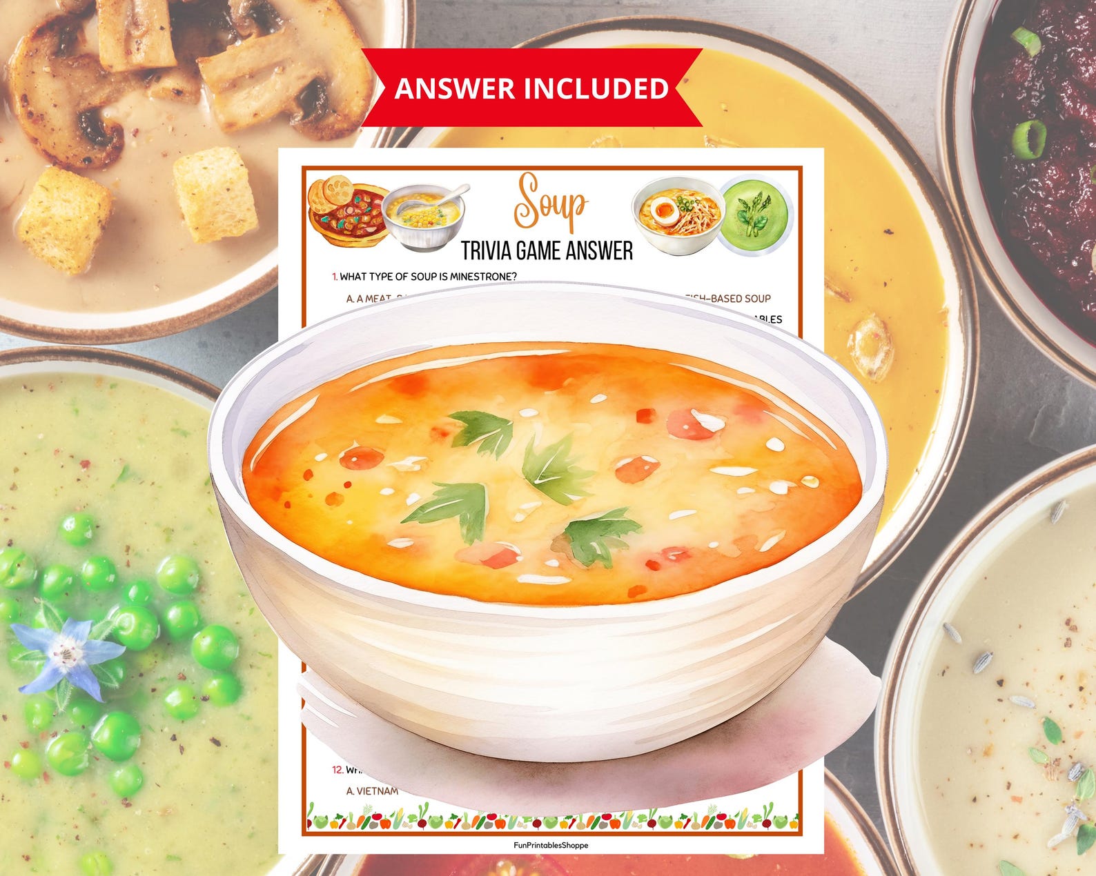 Soup Trivia Game,food Trivia,soup Cook-off Game,foodie Trivia,soup Fact ...