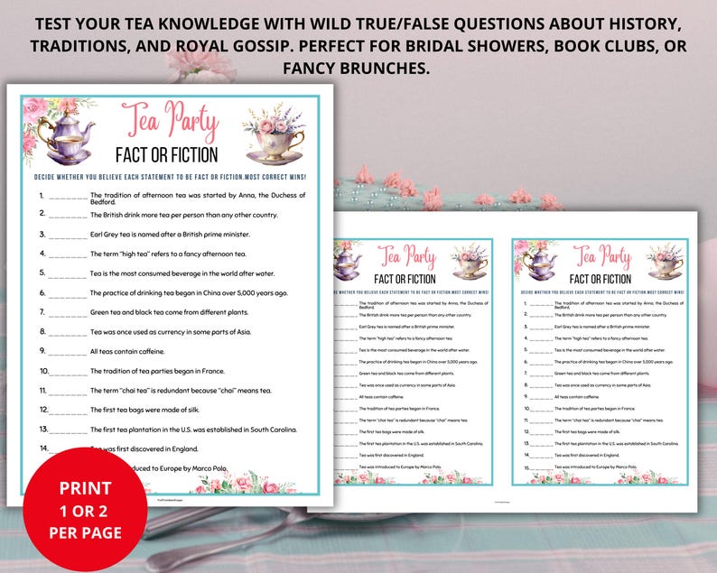 Tea Party Trivia,tea Party Fact or Fiction,tea Party True or False,tea ...