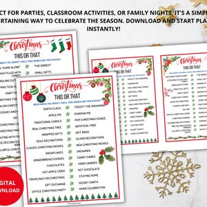 Christmas This or That Game,would You Rather Game,friendsmas Icebreaker ...