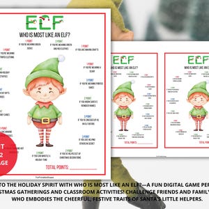 Who is Most Like an Elf,christmas Elf Game,mix and Mingle Game,family ...