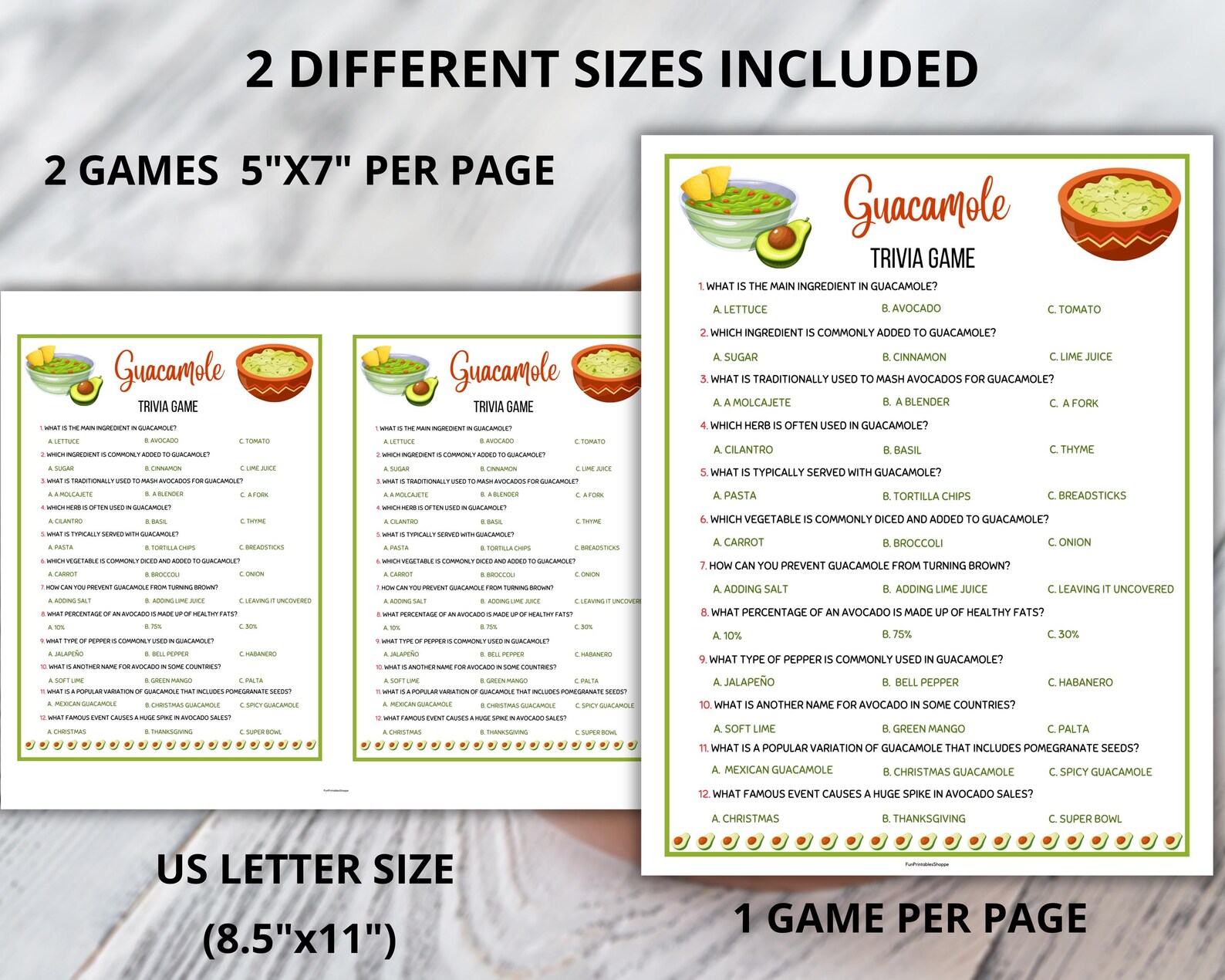 Mexican Food Trivia,mexican Party Game,fiesta Trivia Games,taco Party ...
