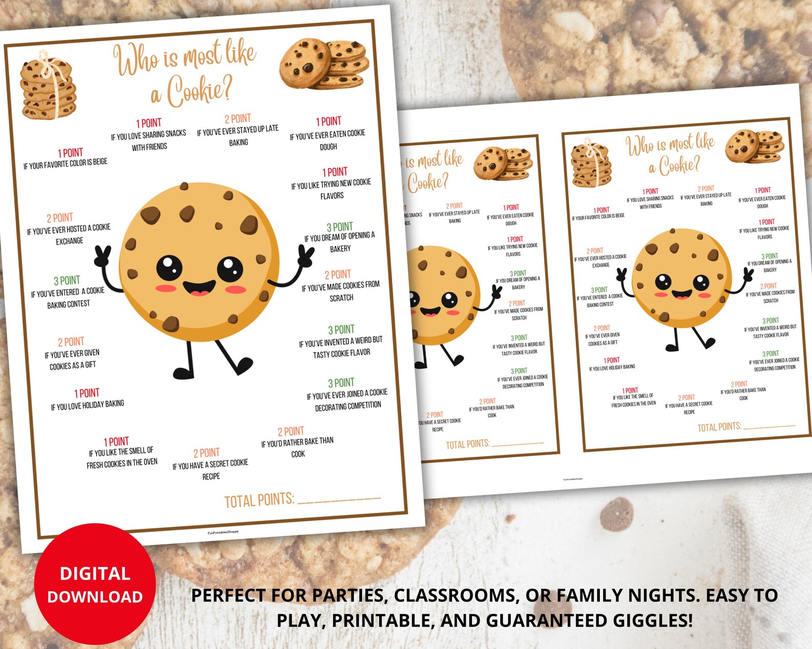Who is Most Like a Cookie,cookie Trivia Game,cookie Party Game,cookie ...