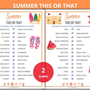 Summer This or That,pool Party Games,summer Games,would You Rather Game ...
