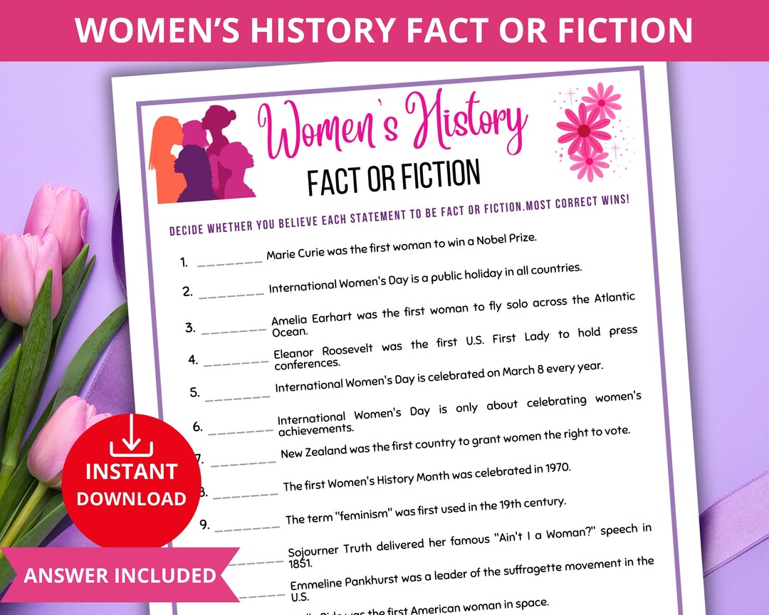 Women's History Month Fact or Fiction,women's Day Quiz,women's History ...