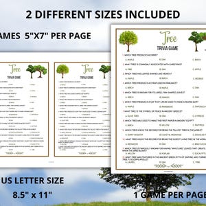 Tree Trivia Game,nature Trivia,tree Quiz,teen Party Games,plant Trivia ...