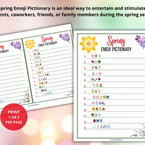 Spring Emoji Game, Spring Party Game, Spring Season Game,family Game ...
