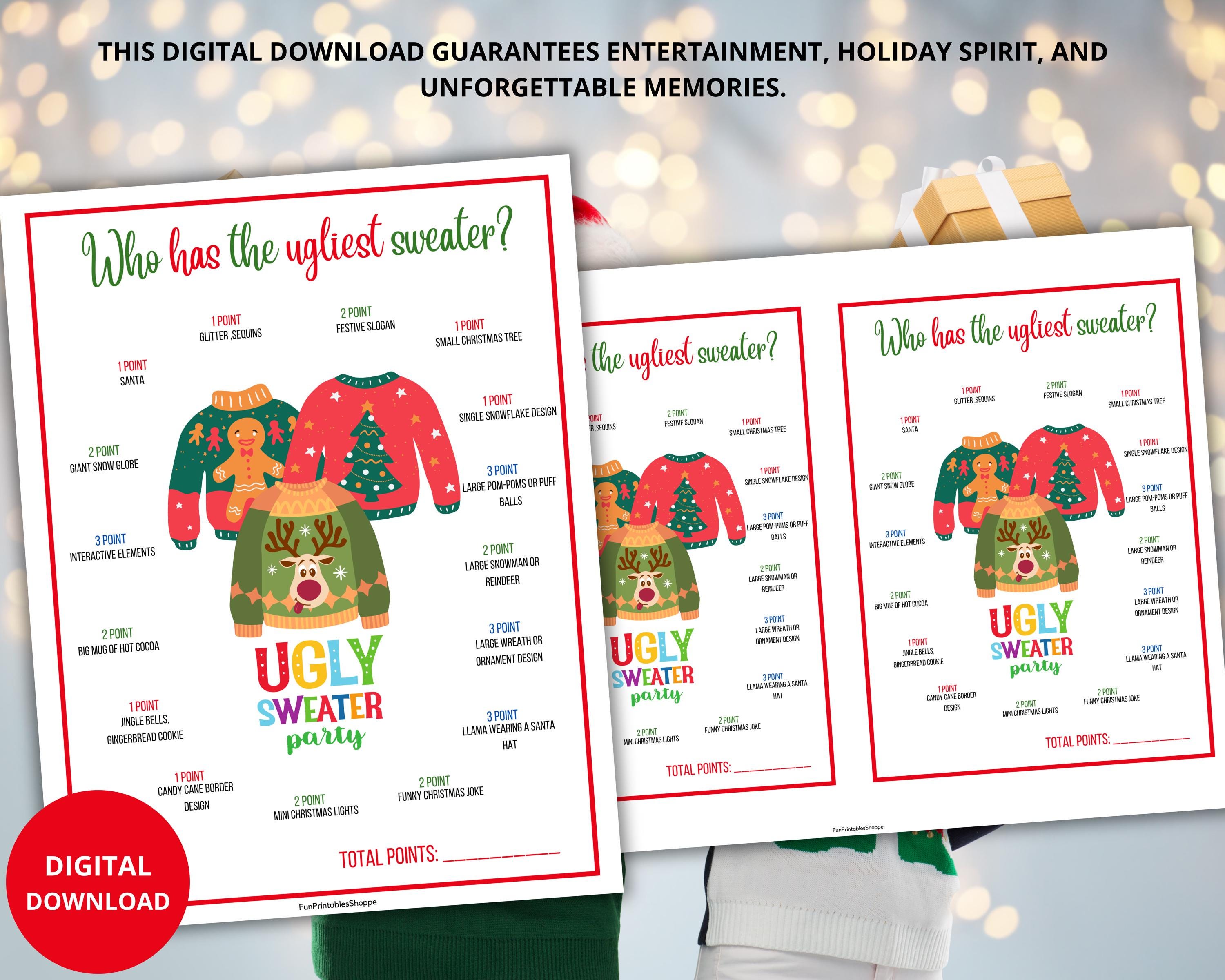 Who Has the Ugliest Sweater,christmas Ugly Sweater,xmas Icebreaker ...