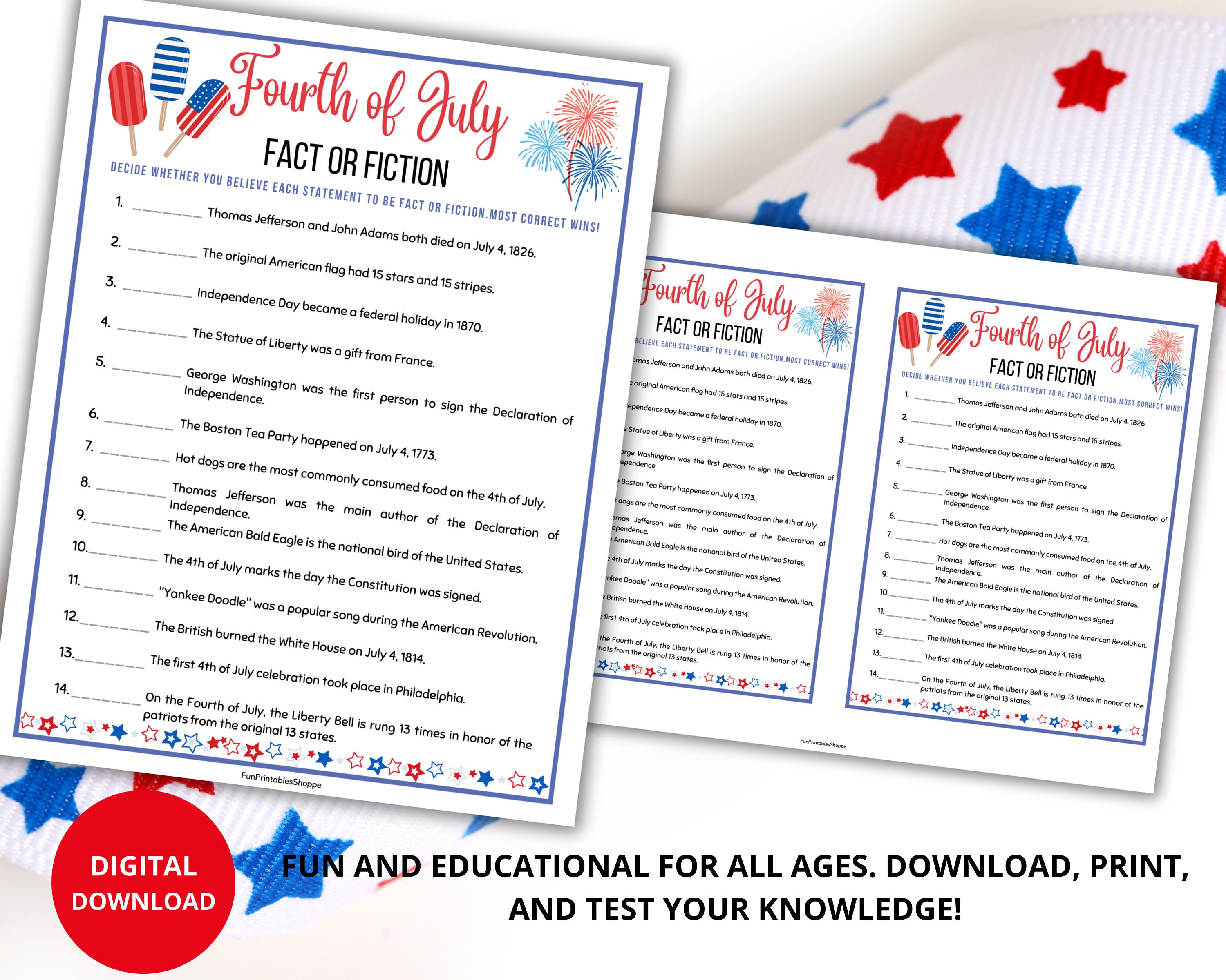 4th of July Fact or Fiction,july 4th Fact or Fiction,independence Day ...