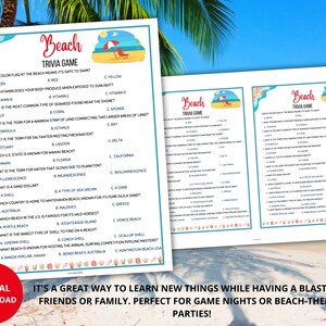 Beach Trivia Game,ocean Trivia,sea Trivia Game,summer Trivia,fun Beach ...