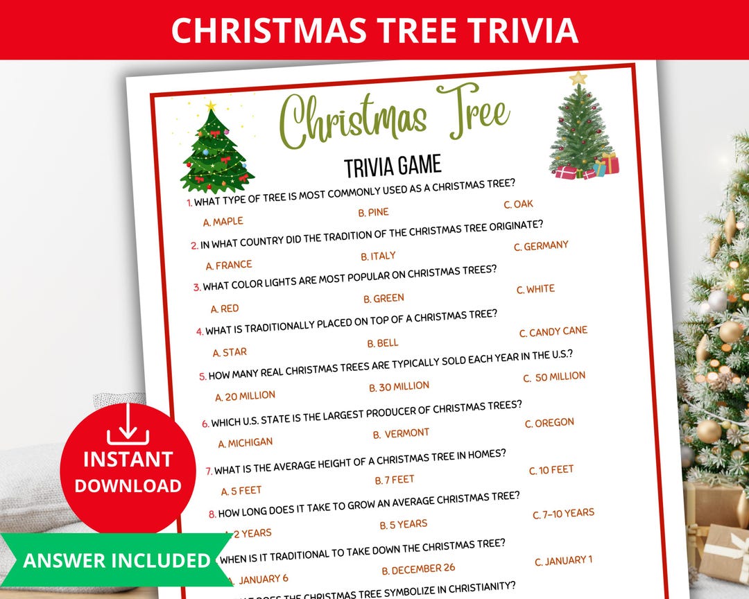 Christmas Tree Trivia,christmas Trivia,christmas Tree Quiz,holiday ...