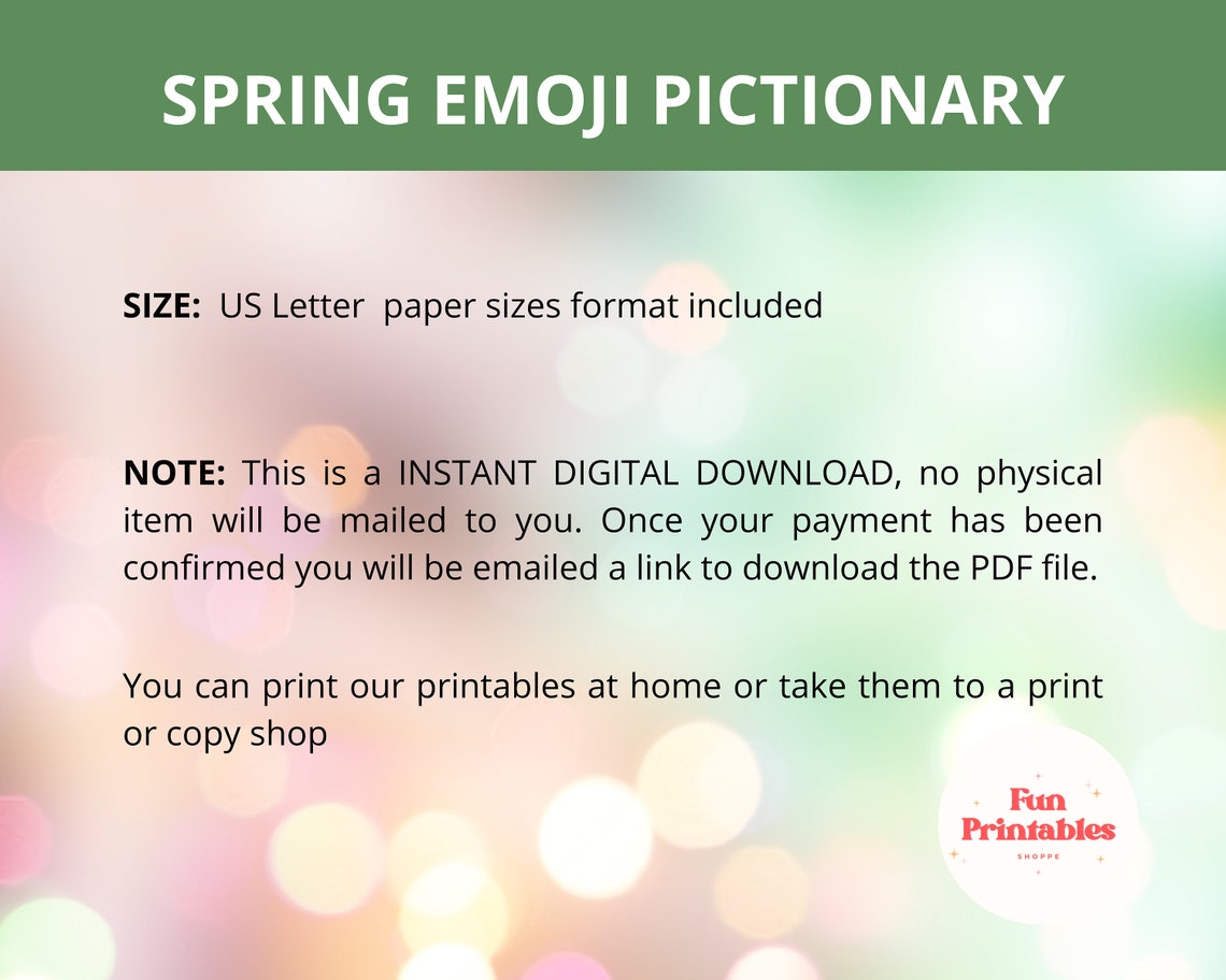 Spring Emoji Game, Spring Party Game, Spring Season Game,family Game ...