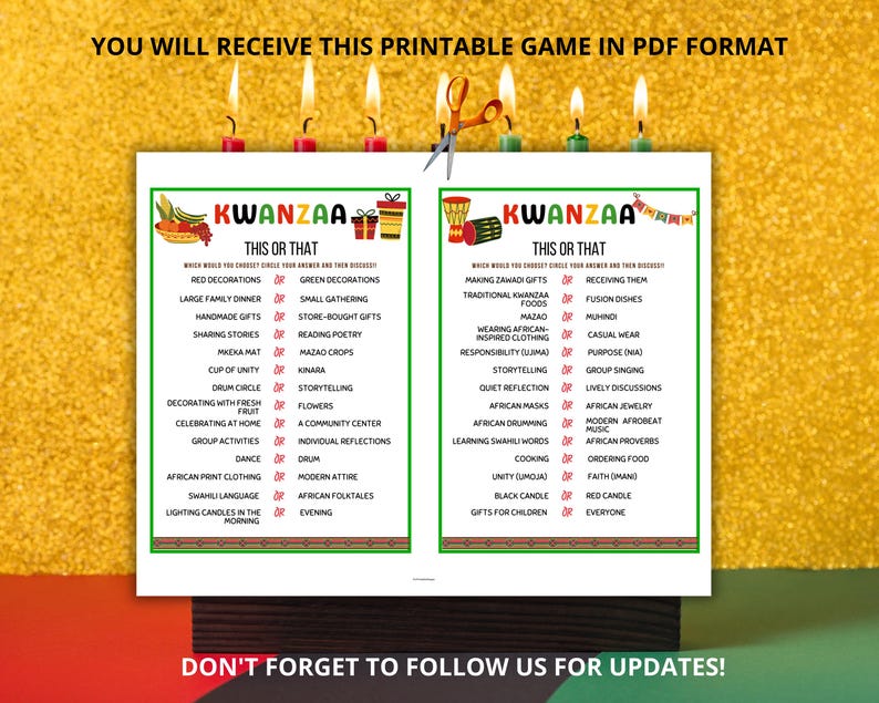 Kwanzaa This or That,kwanzaa Trivia,kwanzaa Party Games,africa Trivia ...