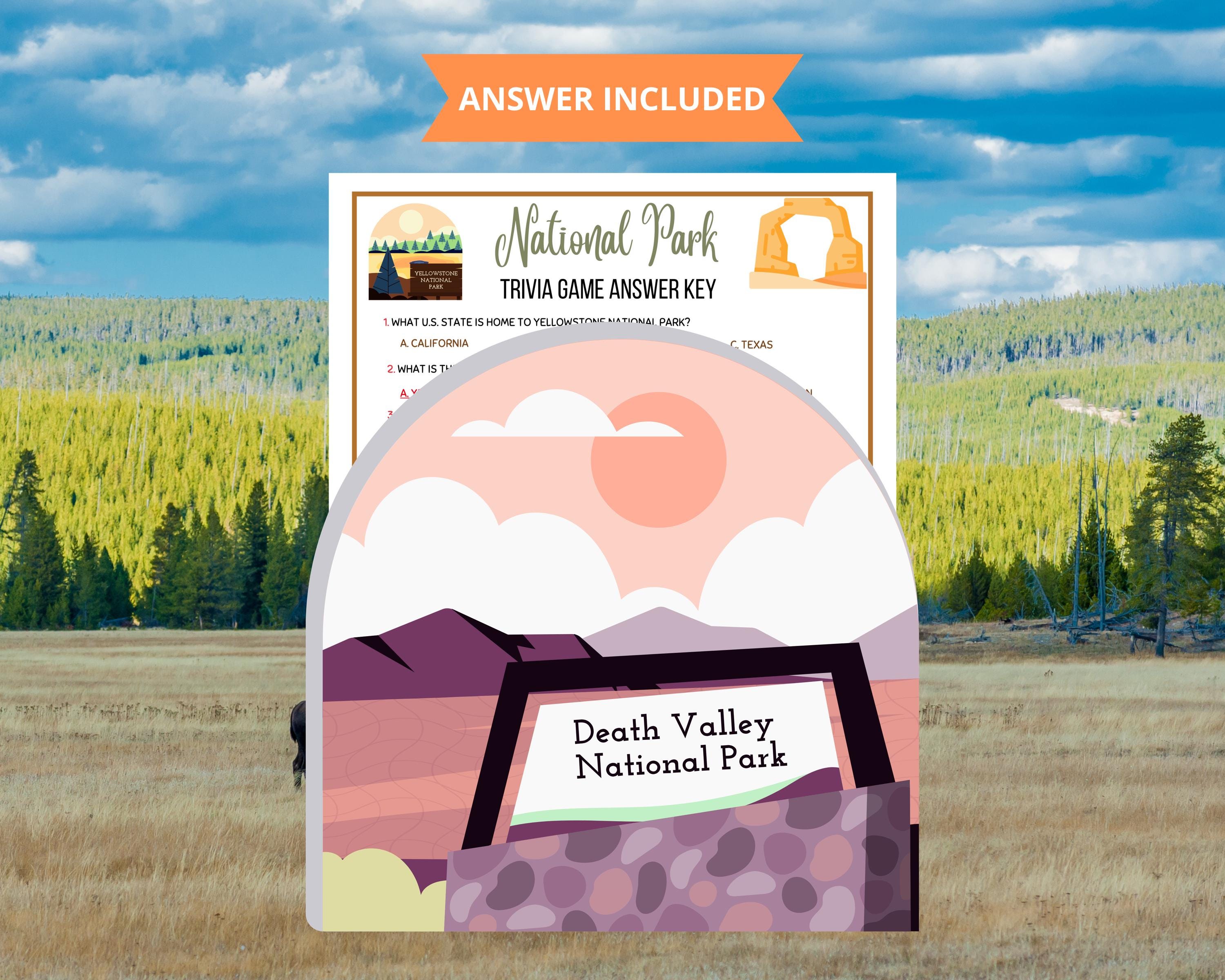 National Park Trivia Game,us Parks Quiz,road Trip Games,educational ...