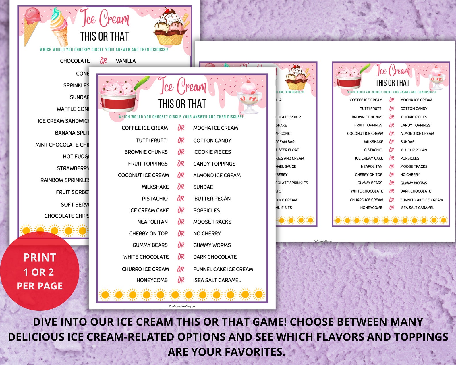 Ice Cream This or That,ice Cream Party Games,summer Activities,ice ...