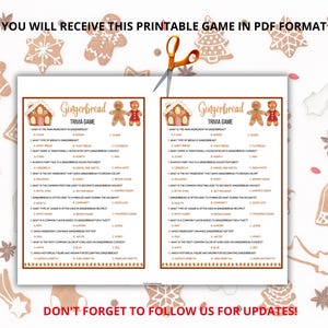 Gingerbread Trivia Game,christmas Trivia,food Trivia,christmas Cookie ...