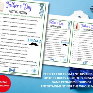 Fathers Day Fact or Fiction,father's Daytrue or False Game Adults ...