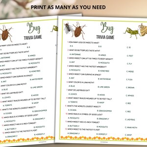 Bug Trivia Game,insect Trivia,insect Quiz,nature Trivia,animal Nature ...