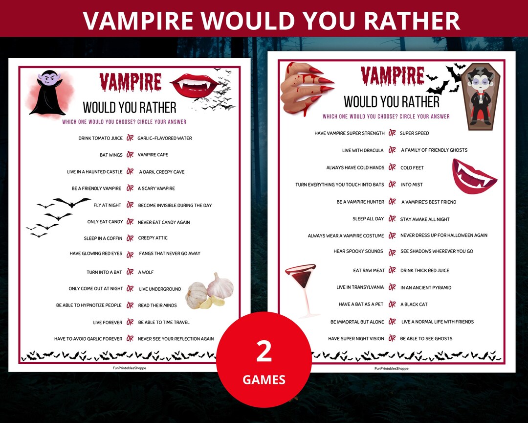 Vampire Would You Rather,vampire Quiz,vampire Trivia,vampire This or ...