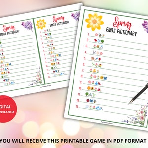 Spring Emoji Game, Spring Party Game, Spring Season Game,family Game ...
