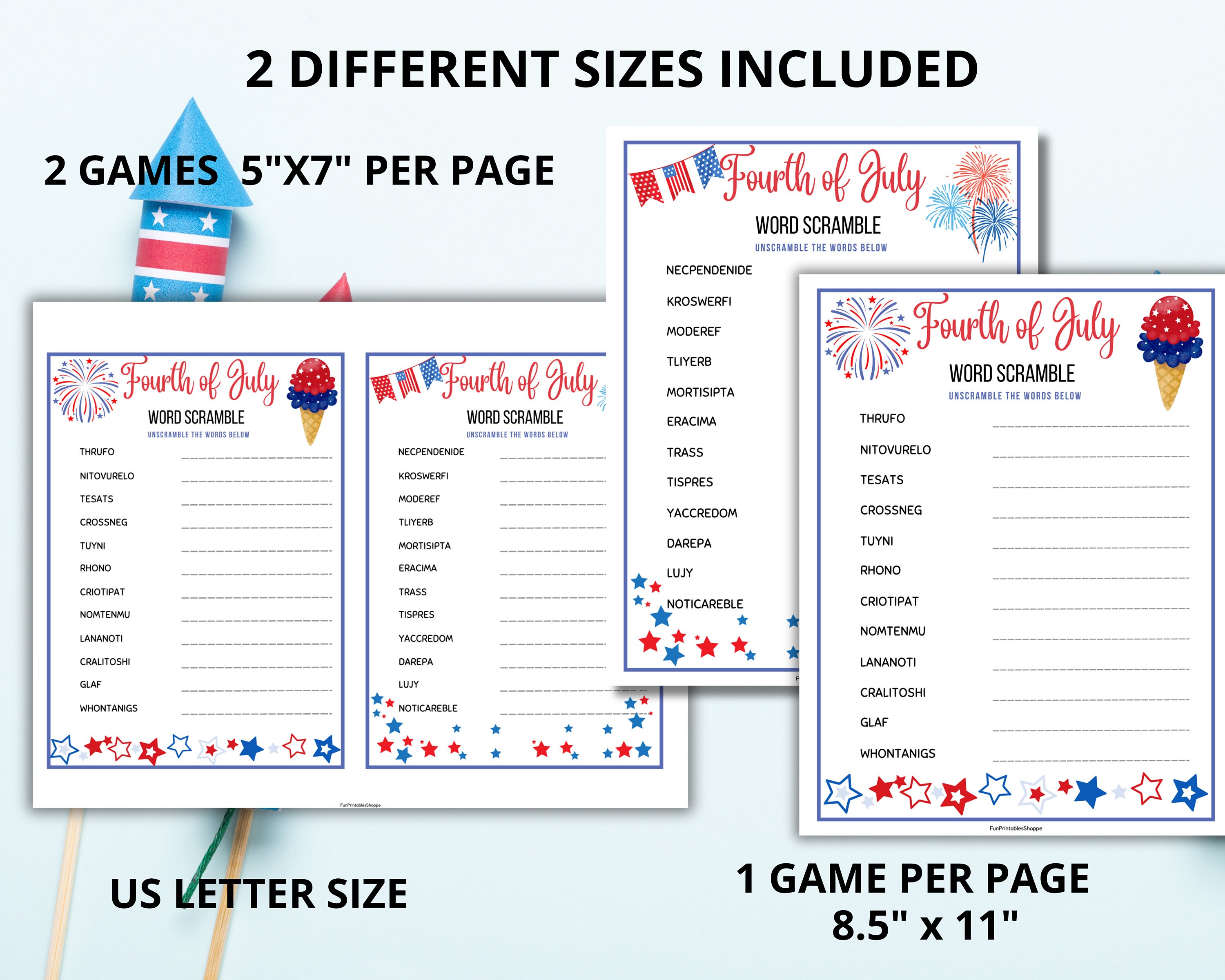 4th of July Word Scramble,4th of July Word Search,4th of July ...