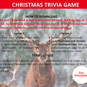 Reindeer Trivia Game,reindeer Quiz,christmas Party Game,christmas Quiz ...