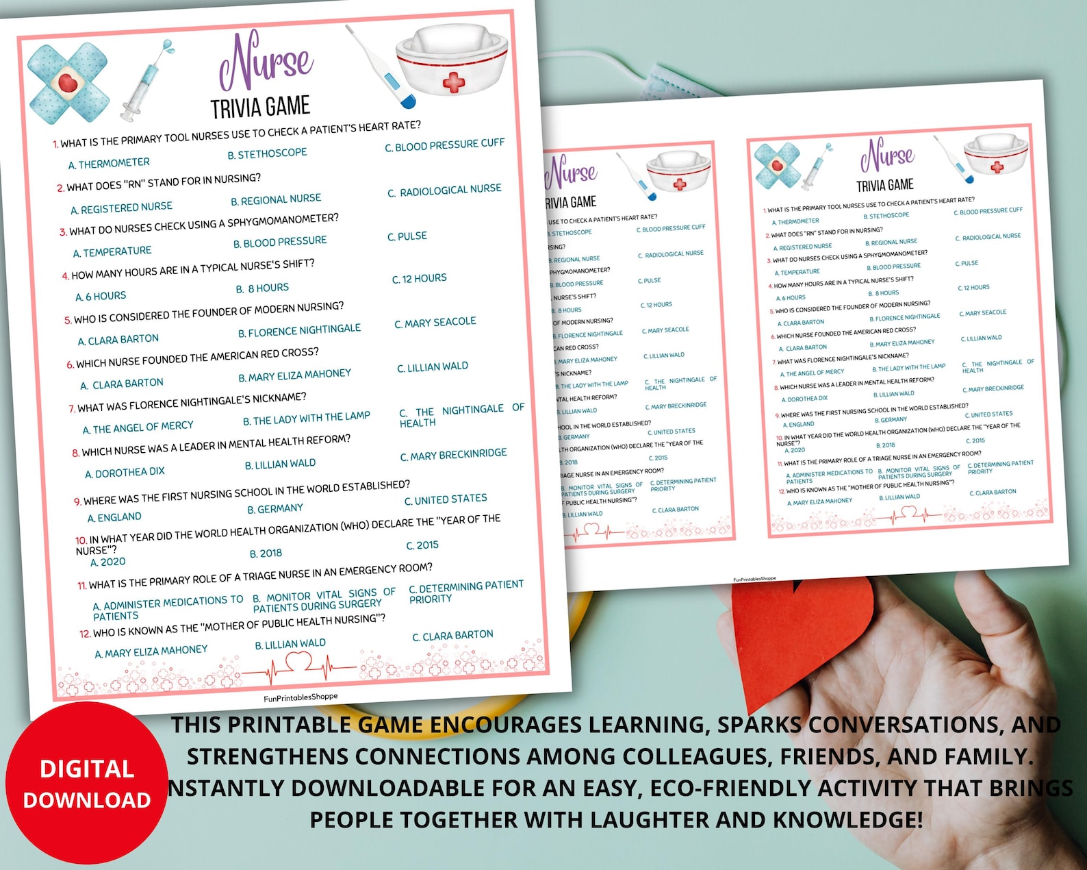 Nurse Trivia Game,nurse Quiz,nurse Appreciation Game,healthcare Trivia ...