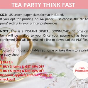 Tea Party Trivia,tea Party Games,tea Party Think Fast,tea Party ...