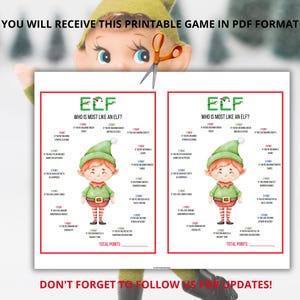 Who is Most Like an Elf,christmas Elf Game,mix and Mingle Game,family ...