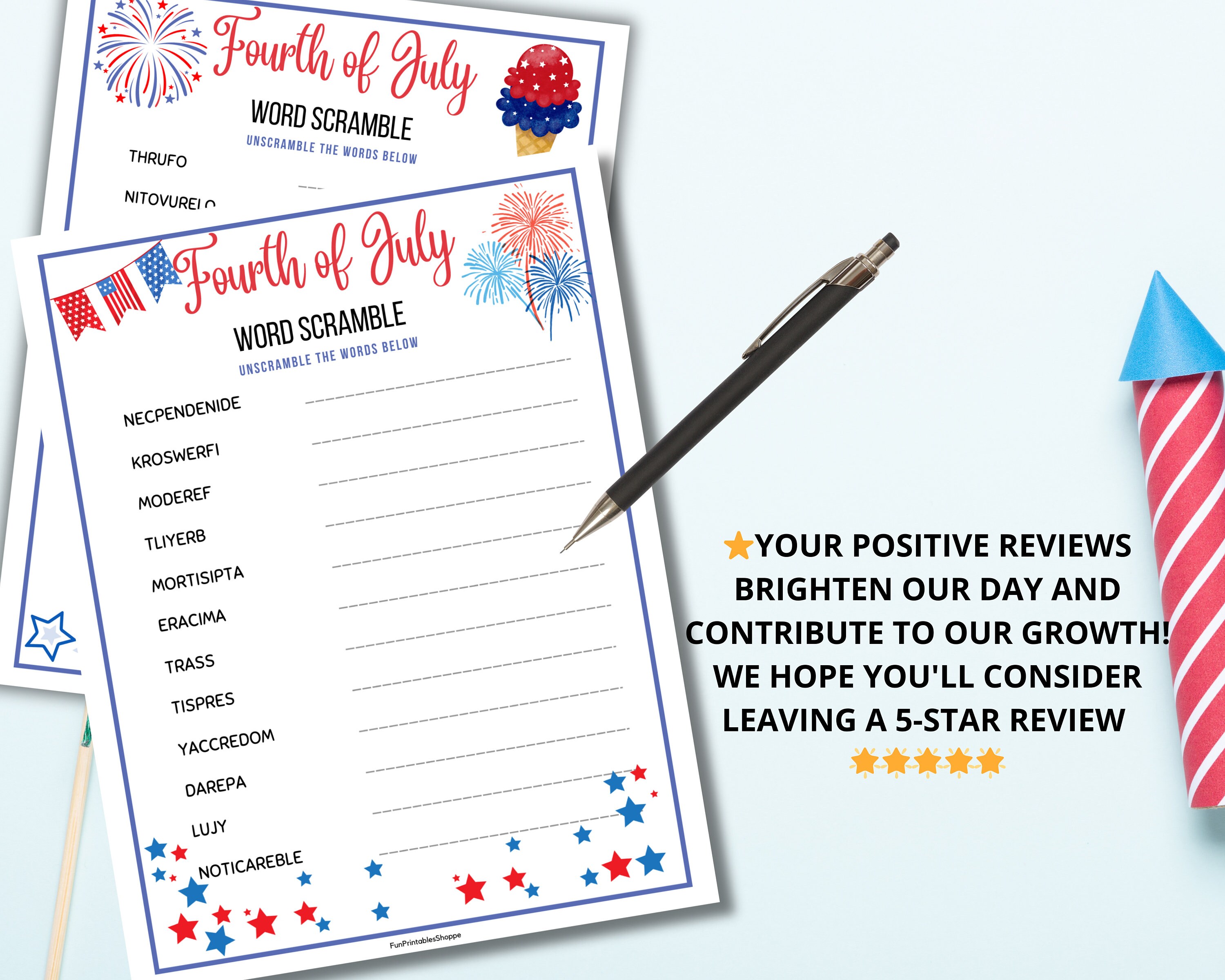 4th of July Word Scramble,4th of July Word Search,4th of July ...