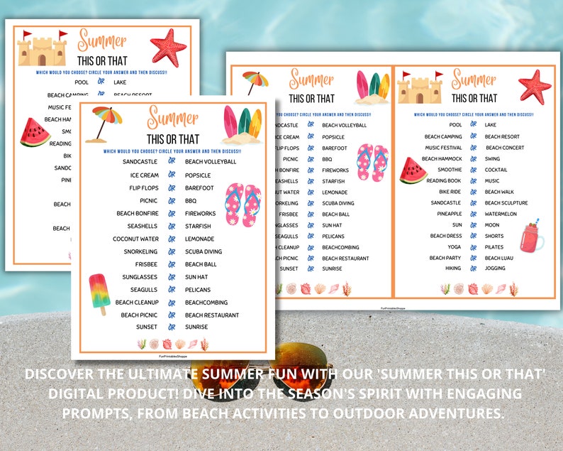 Summer This or That,pool Party Games,summer Games,would You Rather Game ...