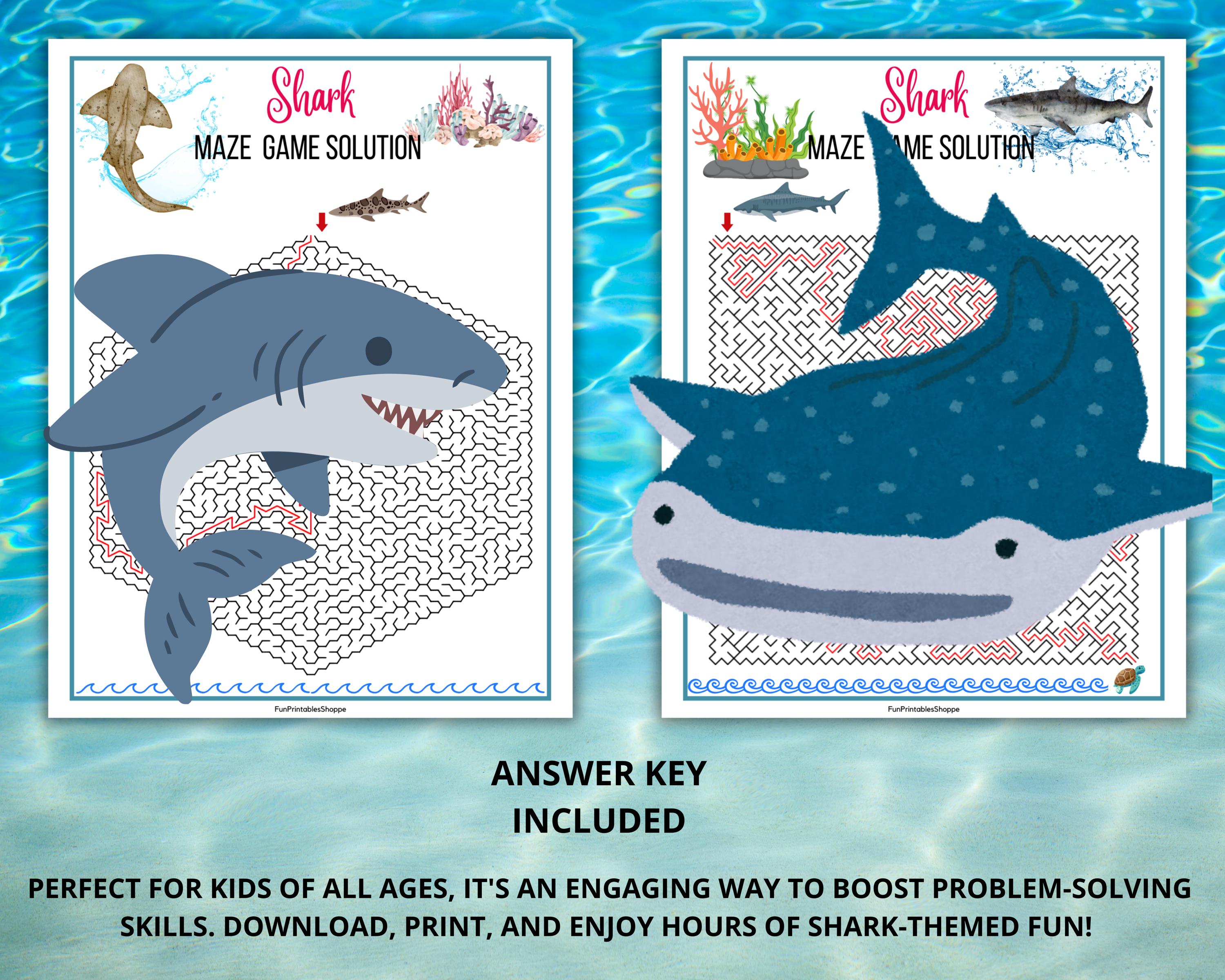 Shark Maze,shark Activity Game,shark Games,summer Game,maze for Teens ...