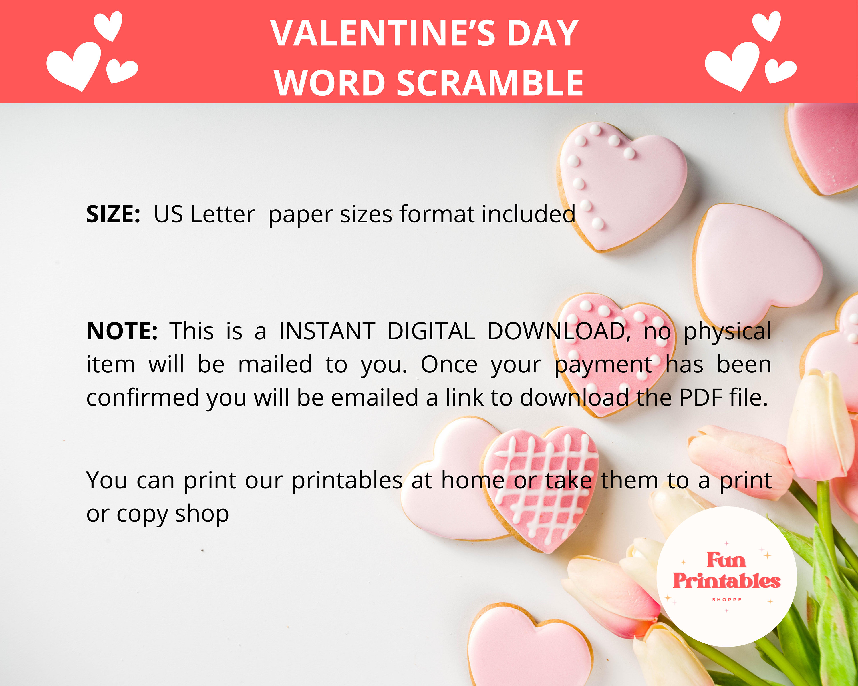 Valentines Day Word Scramble Printable Game, Galentines Games,fun Date ...