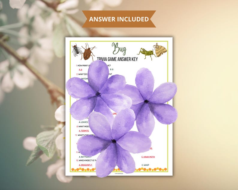 Bug Trivia Game,insect Trivia,insect Quiz,nature Trivia,animal Nature ...