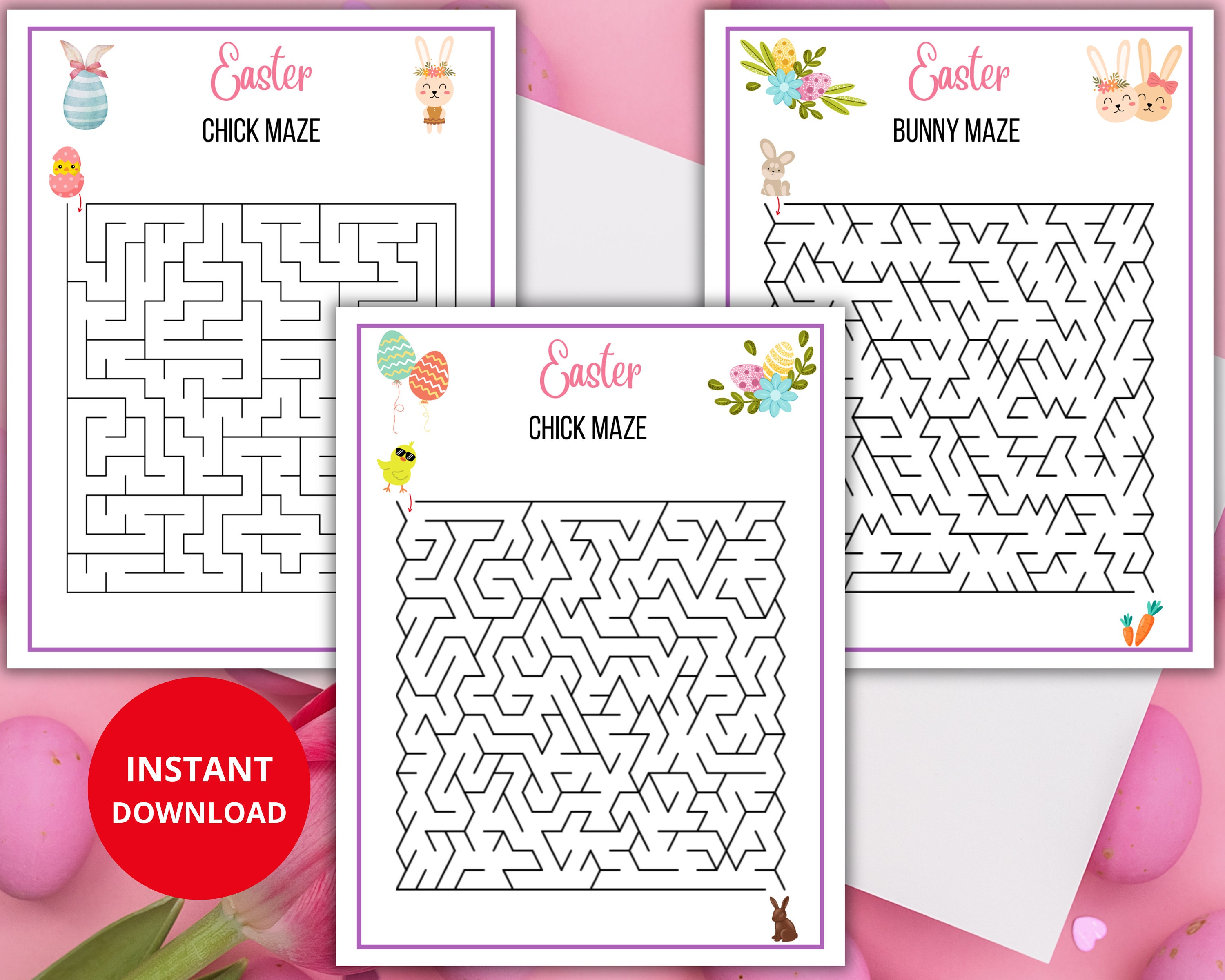 Easter Maze Printable, Easter Games, Easter Activities for Kids,indoor ...
