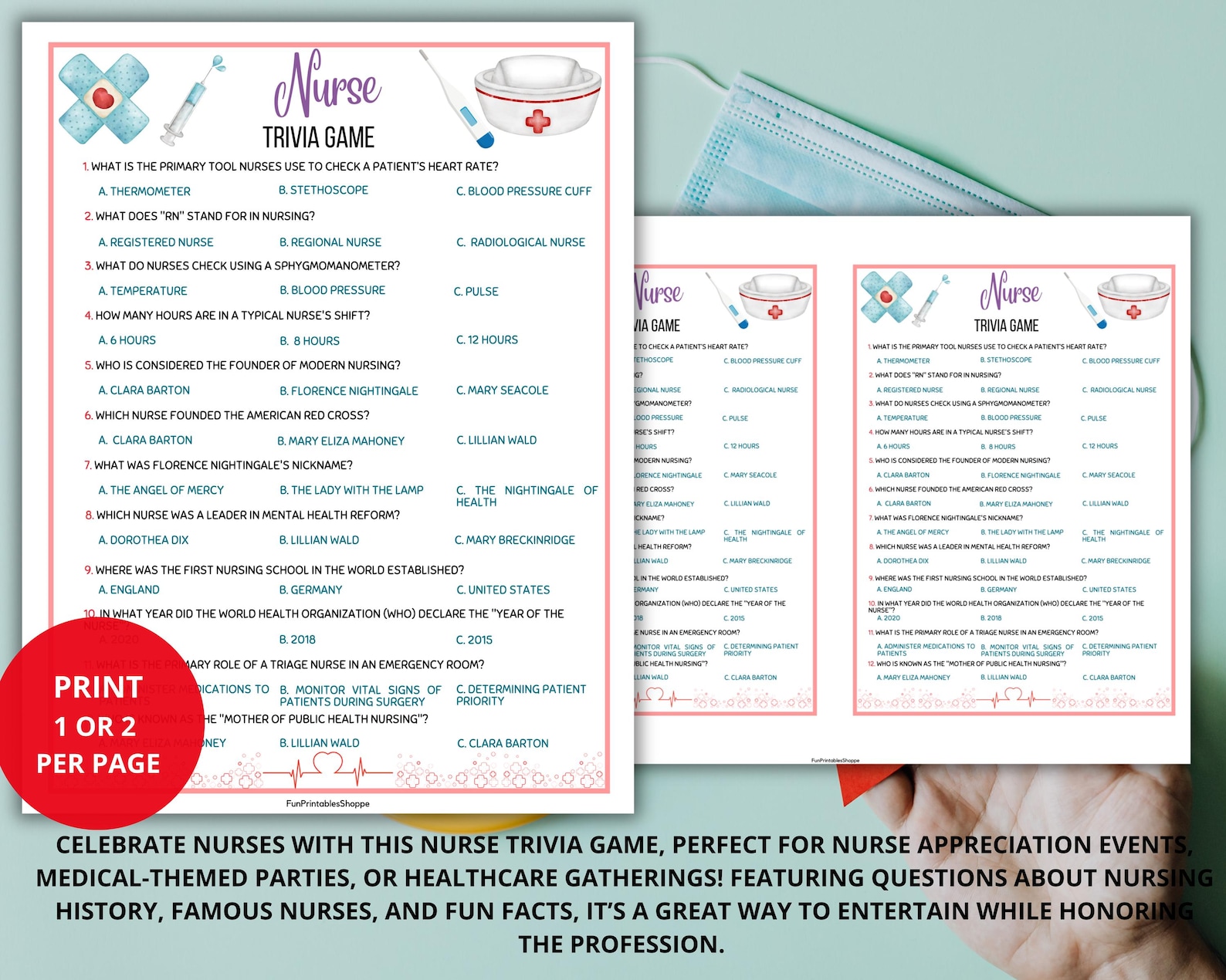 Nurse Trivia Game,nurse Quiz,nurse Appreciation Game,healthcare Trivia ...