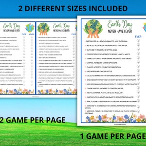 Never Have I Ever Earth Day,earth Day,printable, Games for Couples ...