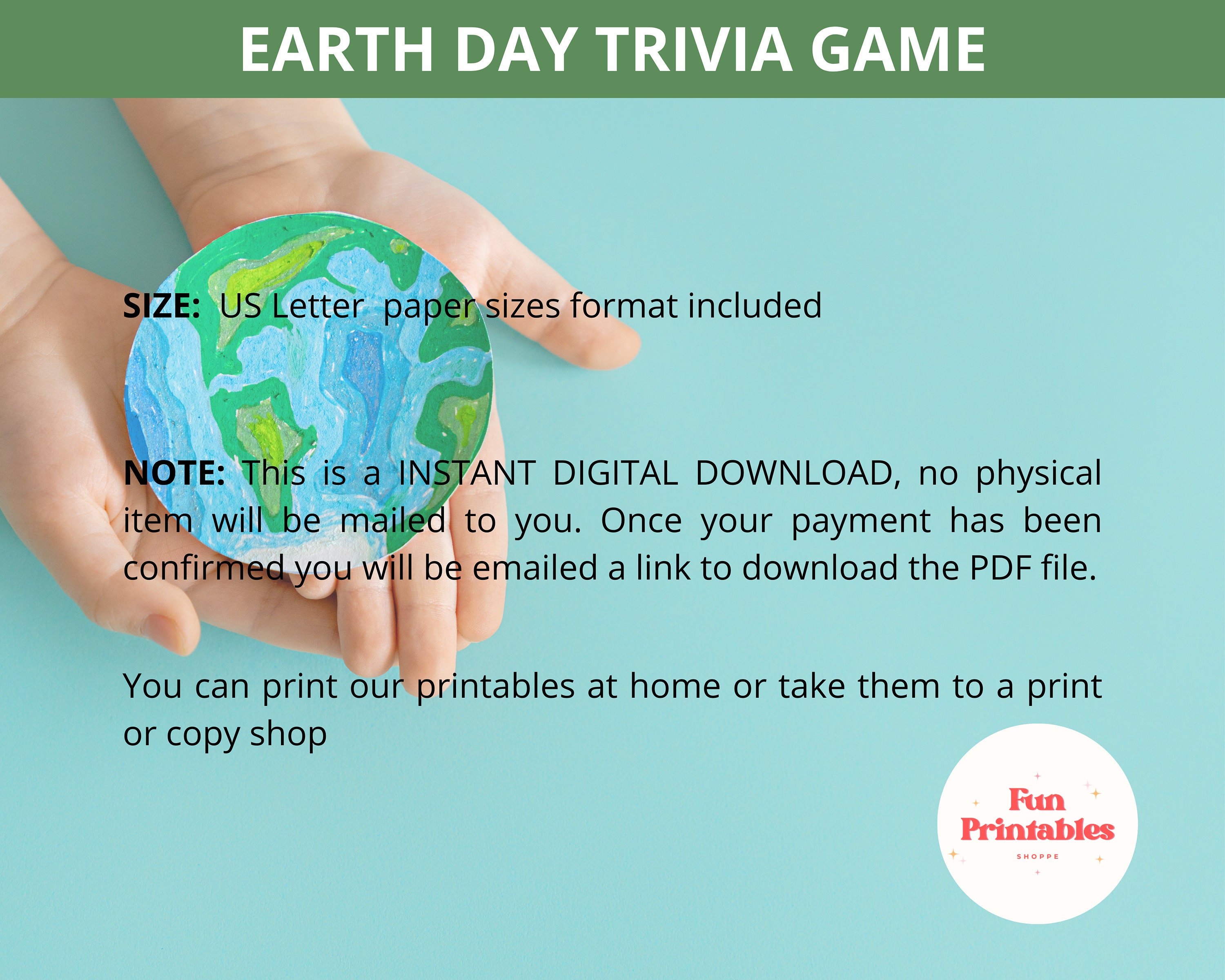 Earth Day Trivia,trivia Games, Earth Day Printable Games, Party Games ...